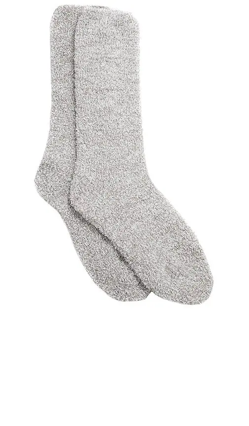 Barefoot Dreams Cozychic Socks - Light Grey
