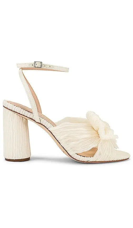 LOEFFLER RANDALL Camellia Pleated Bow Heel - White