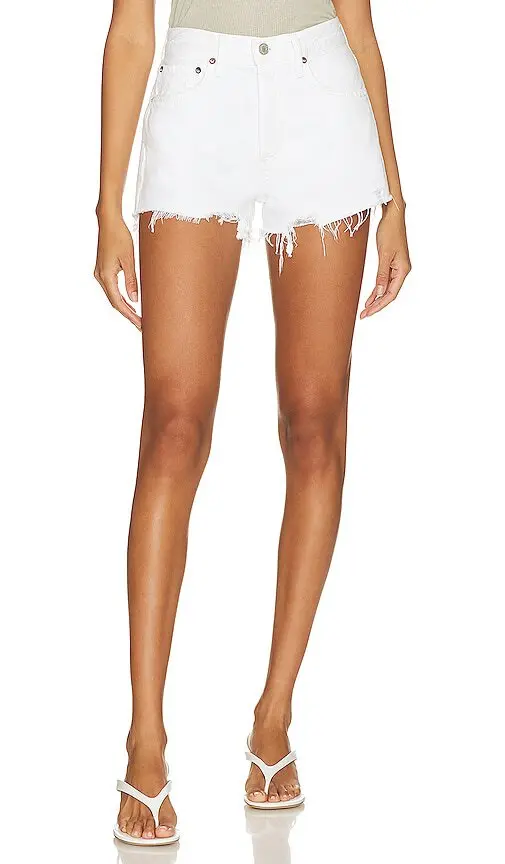 AGOLDE Parker Denim Shorts - White