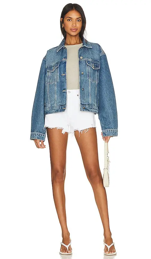 AGOLDE Parker Denim Shorts - White