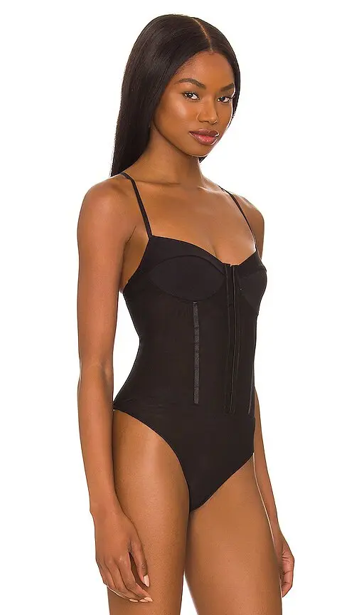 Free People Night Rhythm Corset Bodysuit - Black