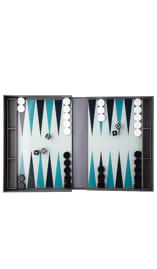 PRINTWORKS Classic Backgammon Set In Blue - Grey