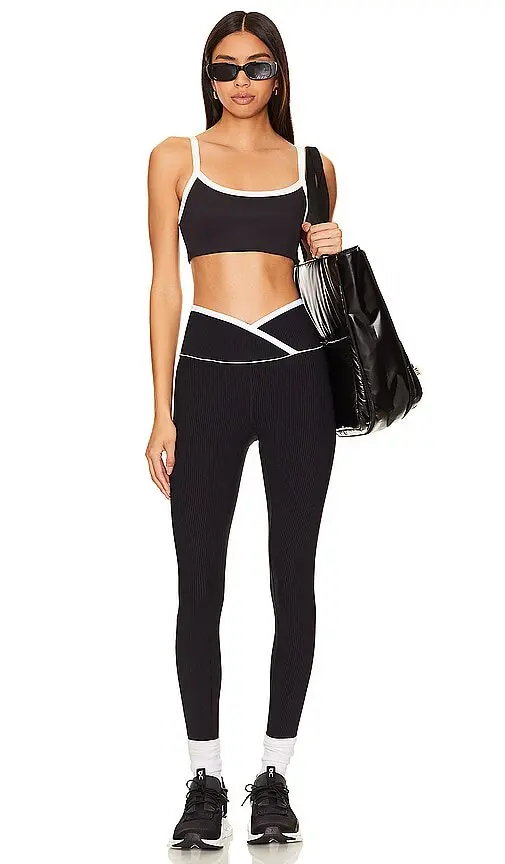 Year Of Ours Ribbed Two Tone Veronica Legging In . Also - Black