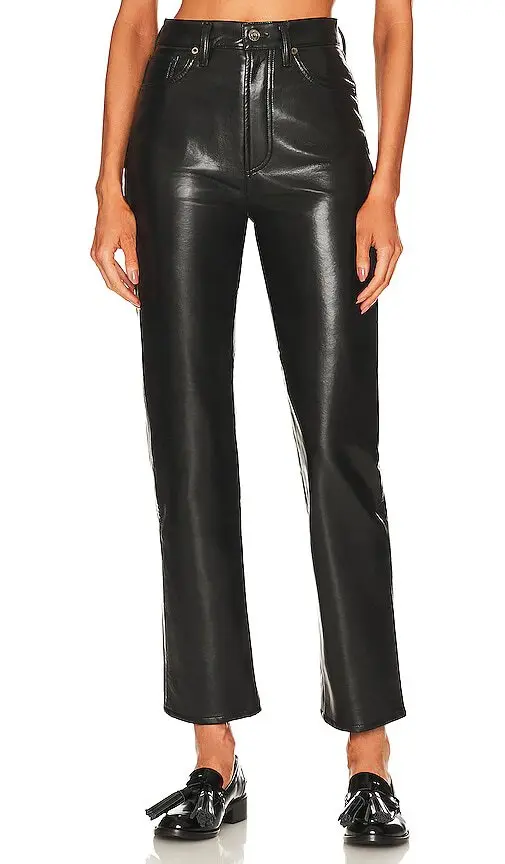 AGOLDE Faux Leather Fitted 90's - Black