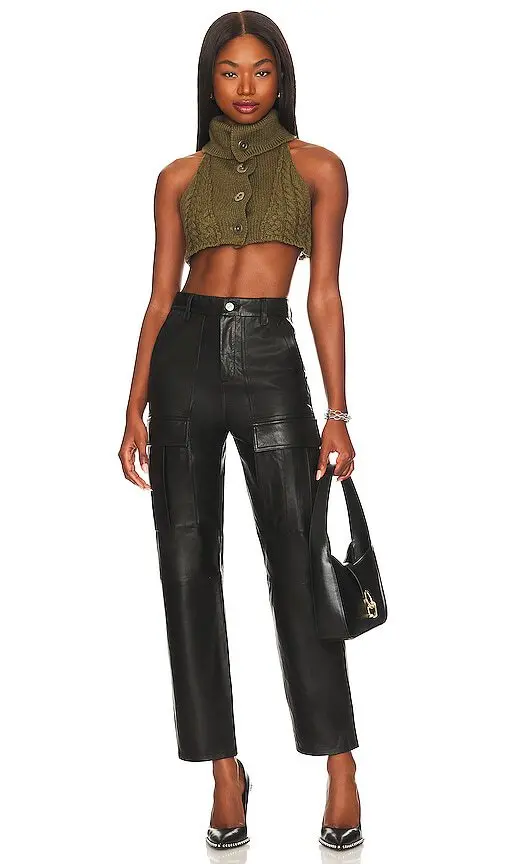 GRLFRND Gianna Leather Cargo Pant