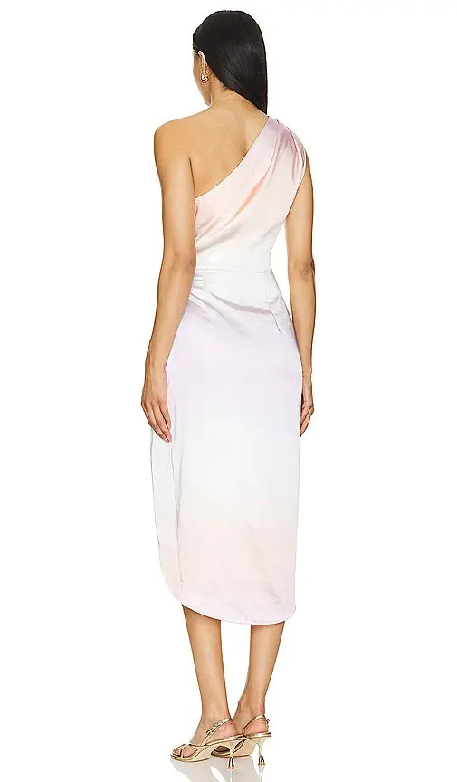 ELLIATT One-shoulder Satin Midi Dress