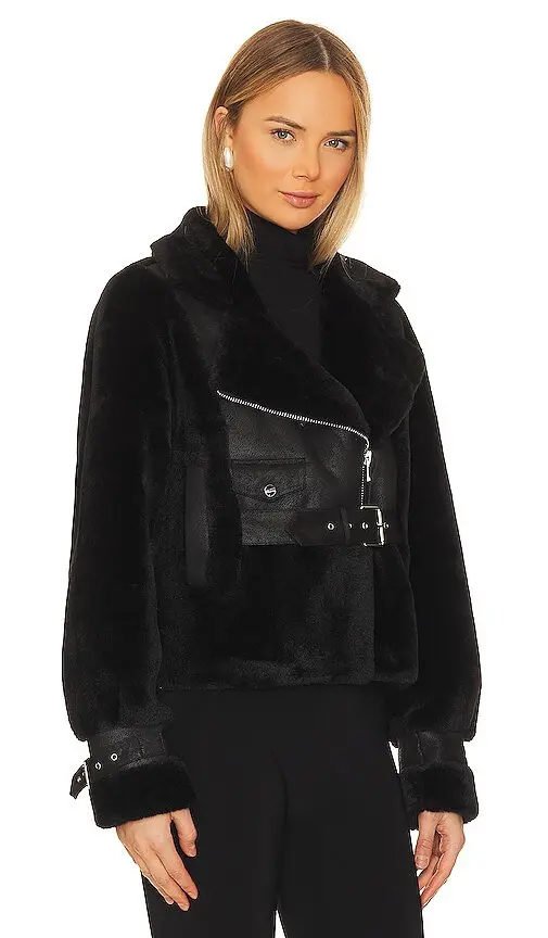 LAMARQUE Elody Faux Fur Jacket - Black