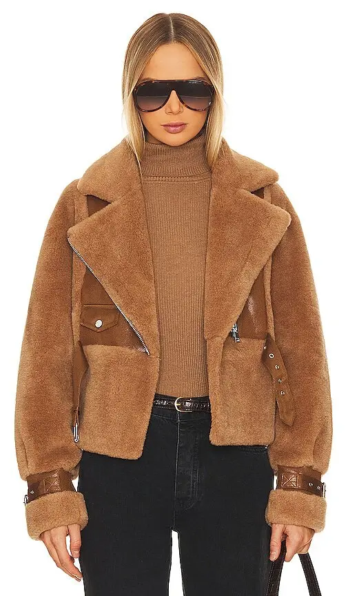 LAMARQUE Elody Faux Fur Jacket - Brown