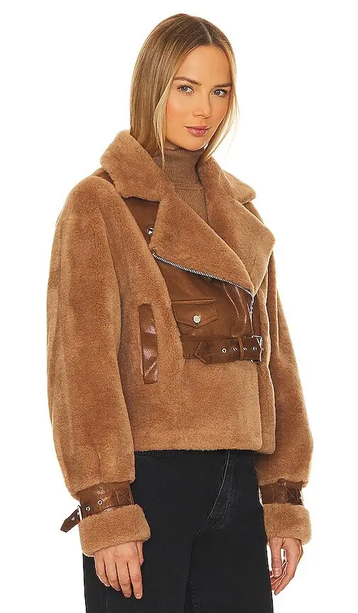 LAMARQUE Elody Faux Fur Jacket - Brown