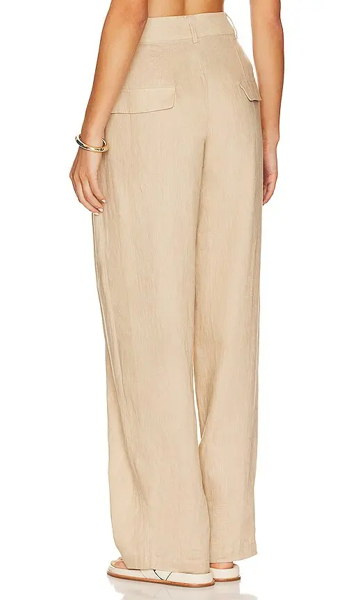 AEXAE Linen High-rise Trousers - Beige