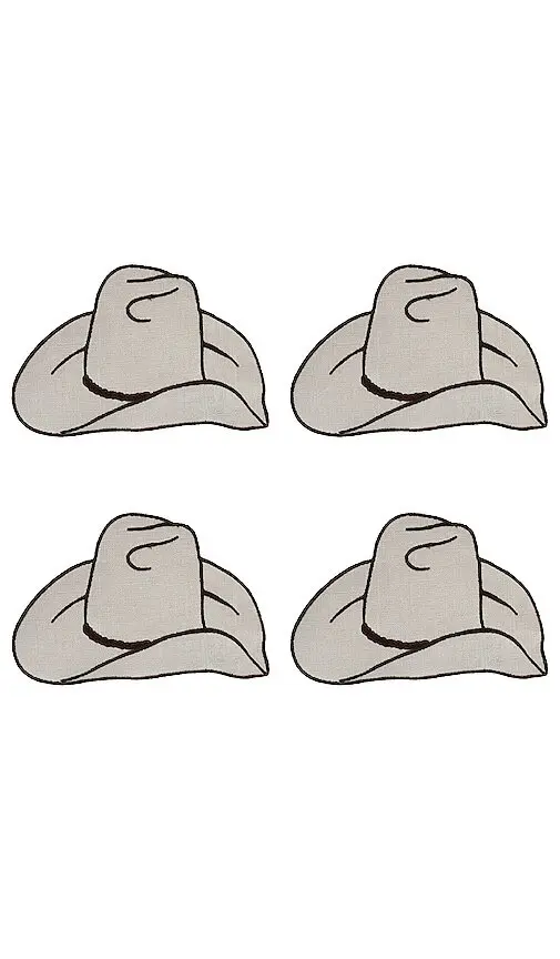 CHEFANIE Cowboy Hat Cocktail Napkins Set Of 4 - Tan
