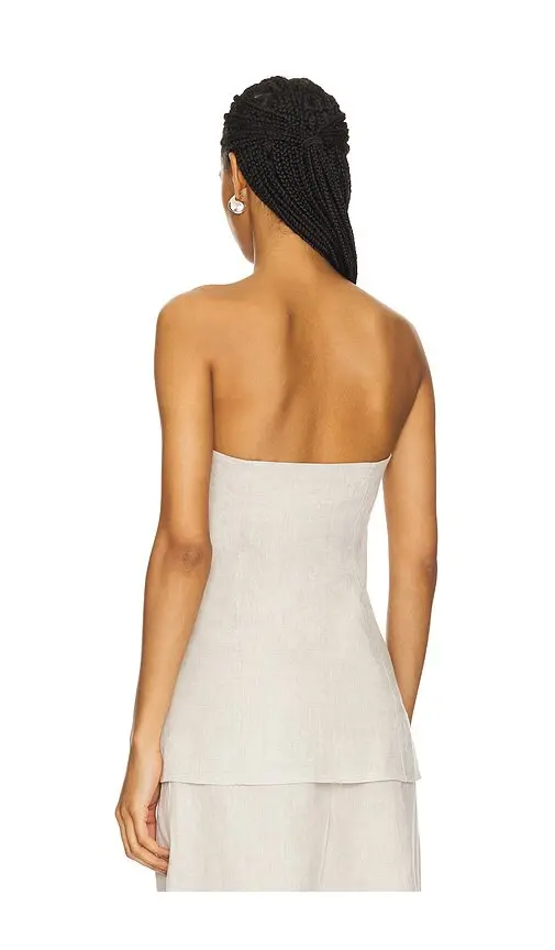 GRLFRND Linen Strapless Tunic Top - Beige