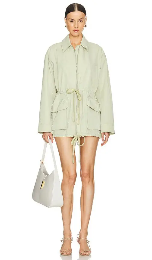 GRLFRND Tech Gabardine Parka Jacket - Olive