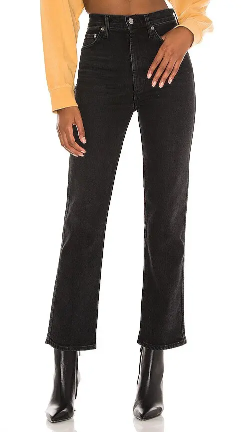 AGOLDE Pinch Waist High-rise Kick Flare Jeans - Black