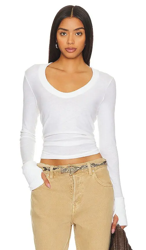 Enza Costa Cashmere Easy Cuffed U - White