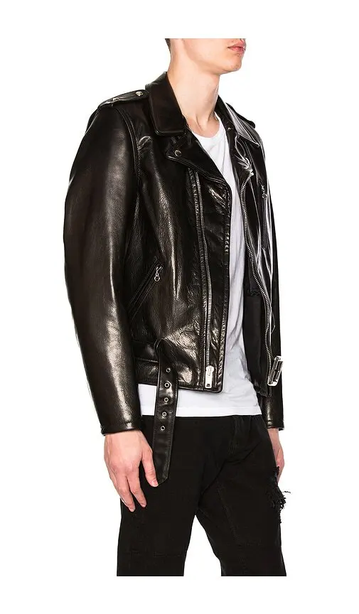 SCHOTT Pebbled Leather Moto Jacket