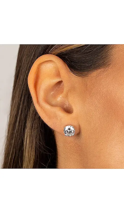 ADINA EDEN Juliette Stud Earring - Metallic Silver