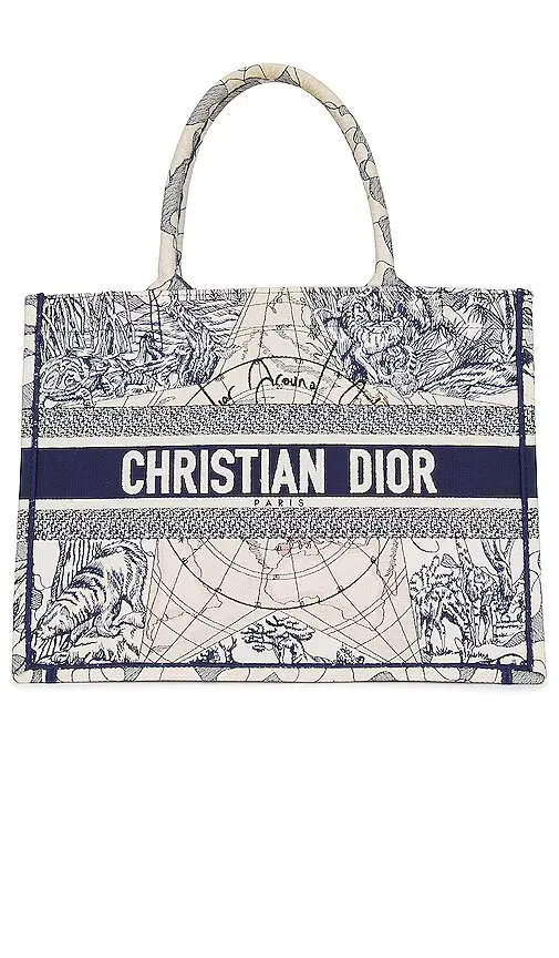 FWRD RENEW Dior Around The World Book Tote - Navy