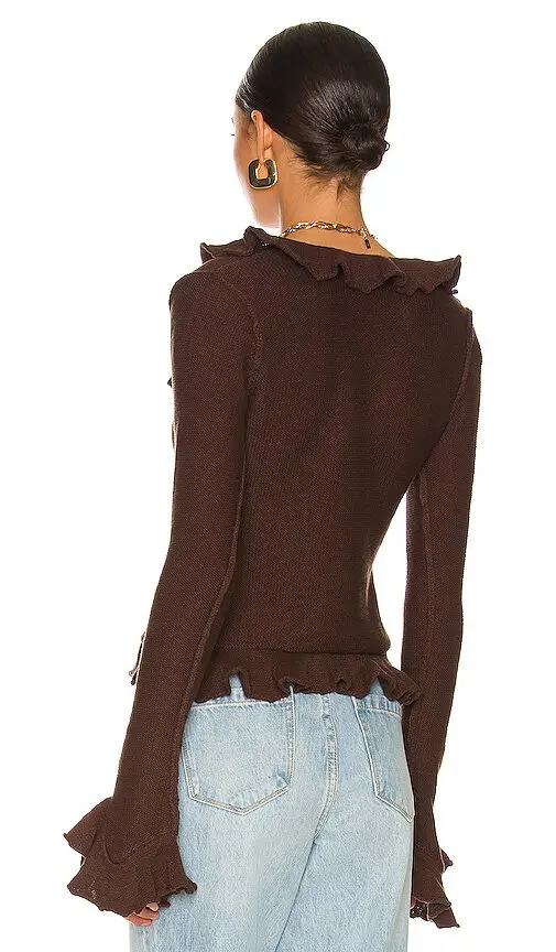 Lpa Ruffle Trim Sweater Cardigan
