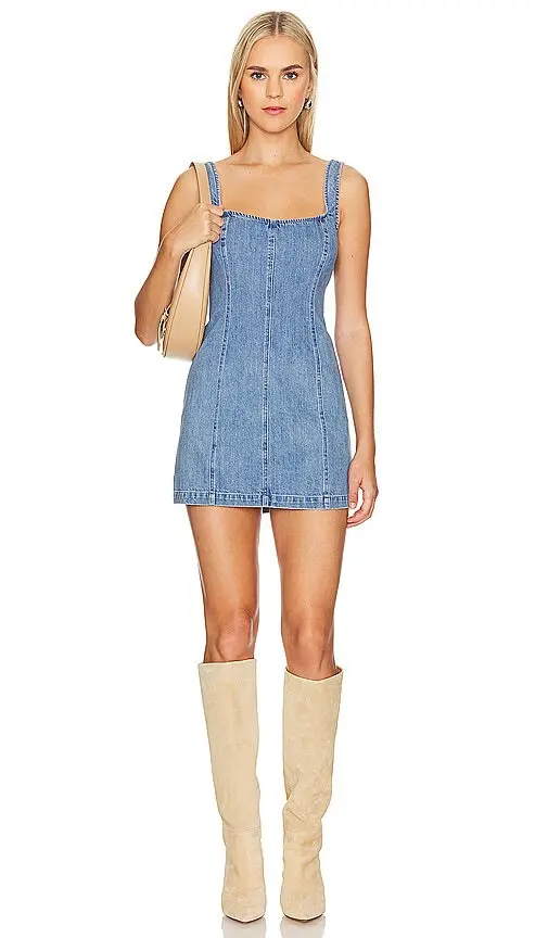 Show Me Your Mumu Steph Mini Dress - Denim-medium
