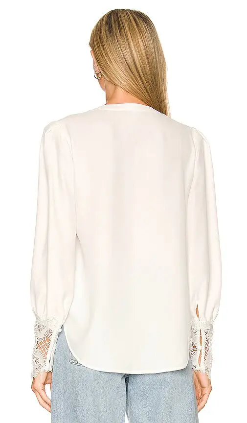 L'Agence Ava Lace Cuff Blouse - Ivory