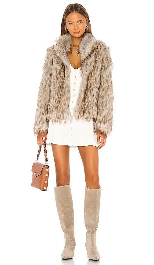 UNREAL FUR Faux Fur Jacket - Tan