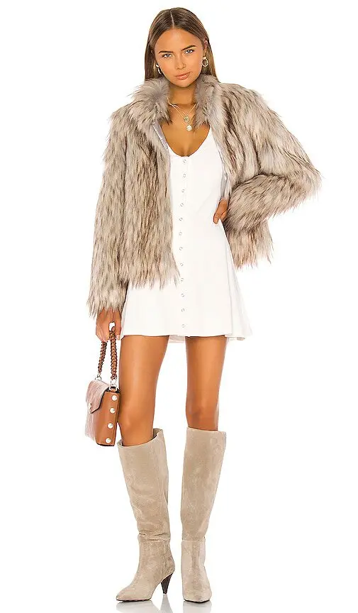 UNREAL FUR Faux Fur Jacket - Tan