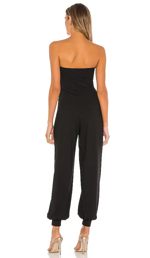 Susana Monaco Strapless Cuffed Ankle Jumpsuit - Black