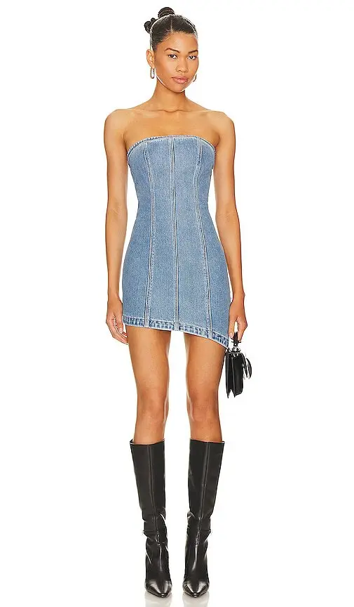 Abrand Denim Georgia Bustier Mini Dress