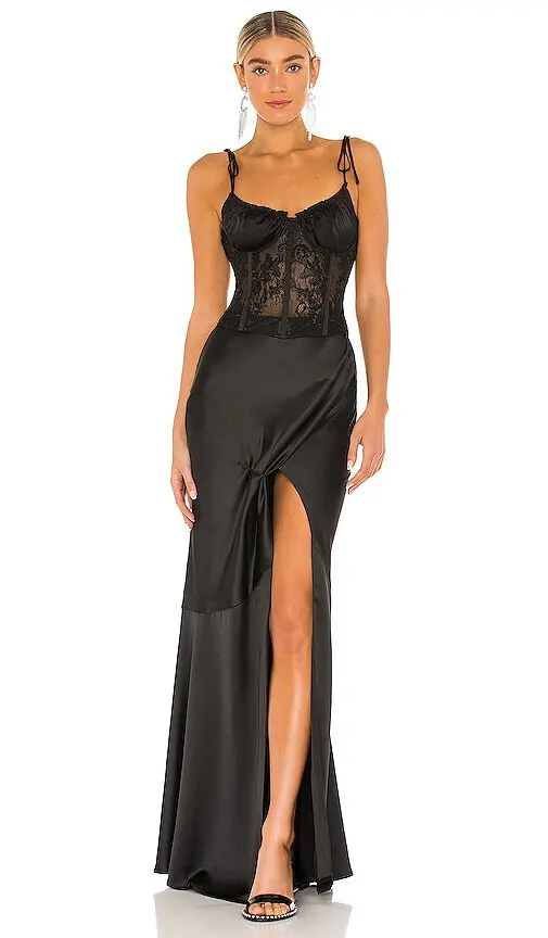 V. CHAPMAN Calla Lily Gown - Black