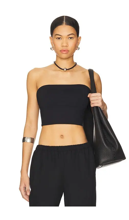 Susana Monaco Strapless Crop Top - Black