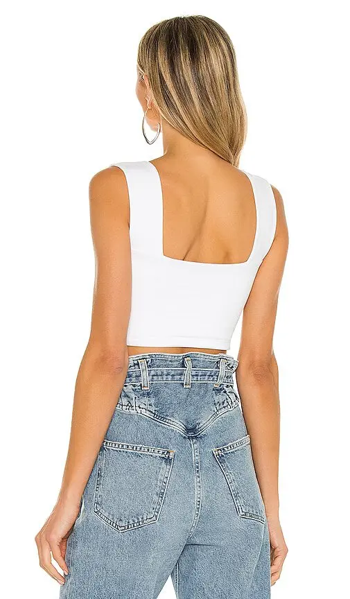 Susana Monaco Wide Strap Crop Top - White