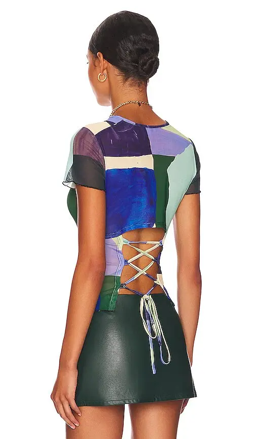 Miaou X Paloma Elsesser Lace Back Tee