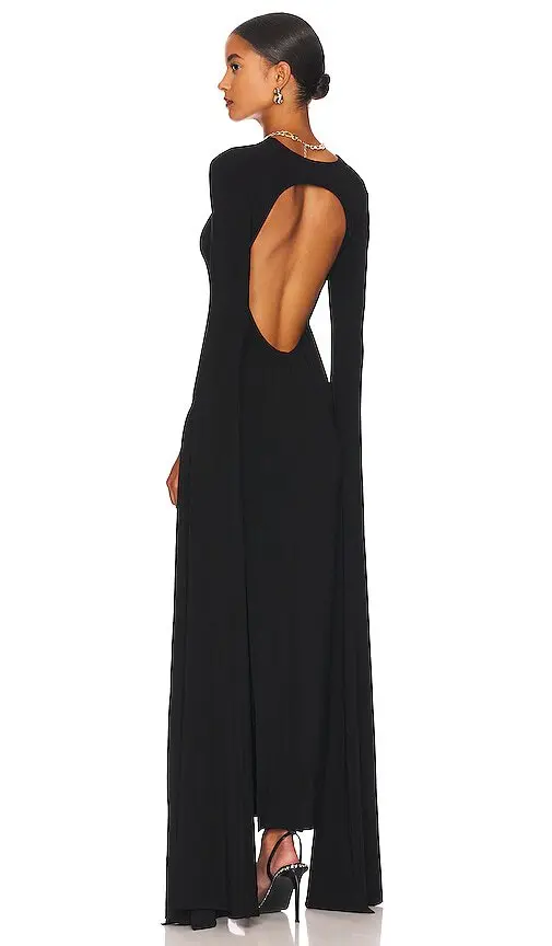 Norma Kamali Ribbon Sleeve Gown