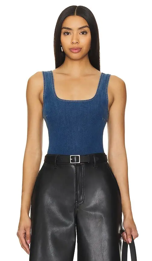 Commando Do It All Denim Squareneck Bodysuit