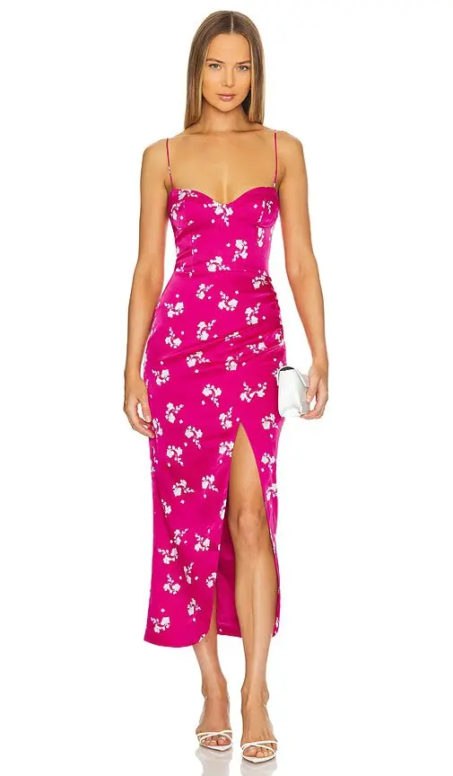 Bardot Amika Midi Dress - Fuchsia
