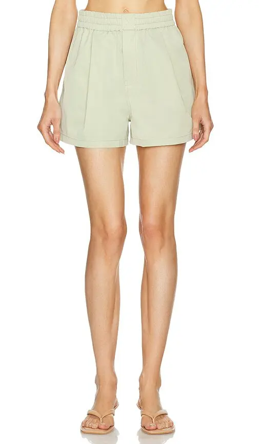 GRLFRND Tech Gabardine Boxer Shorts - Olive