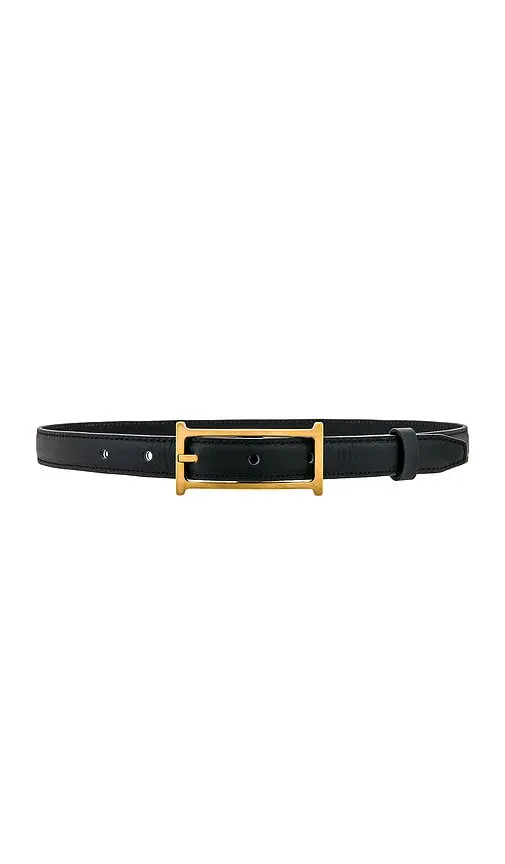 HELSA Logo Mini Leather Belt - Black