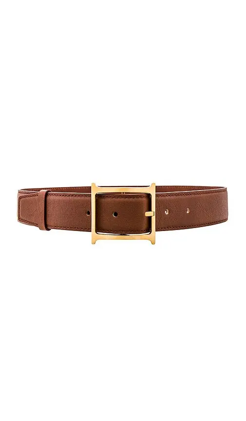 HELSA Leather Belt With Logo Buckle - Brown