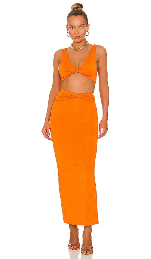 Superdown Joana Maxi Skirt Set - Orange