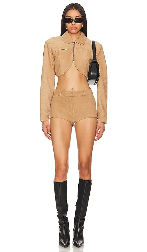LAMARQUE X Revolve Annaise Suede Shorts - Brown