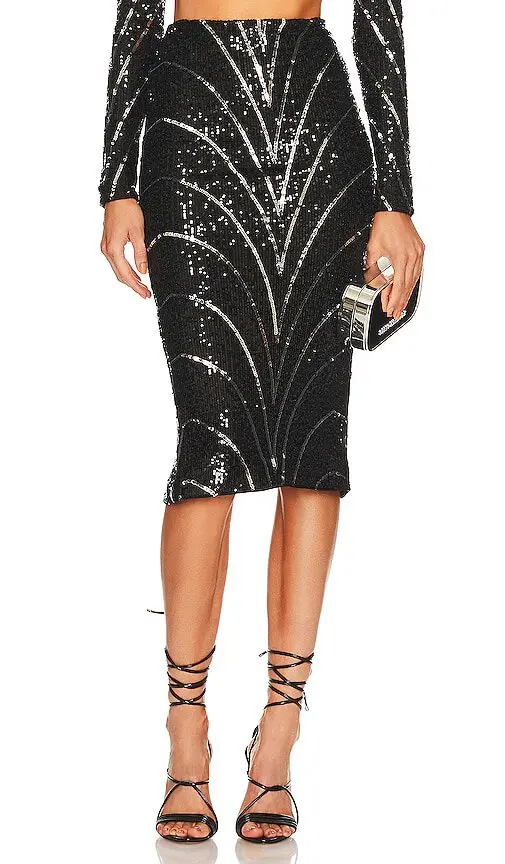 MICHAEL COSTELLO X Revolve Leonie Sequin Embellished Midi Skirt