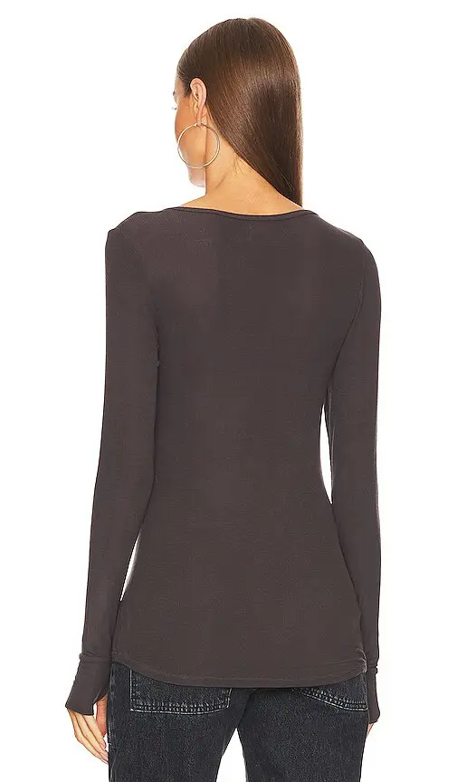 Michael Lauren Tahoe Henley Top - Charcoal