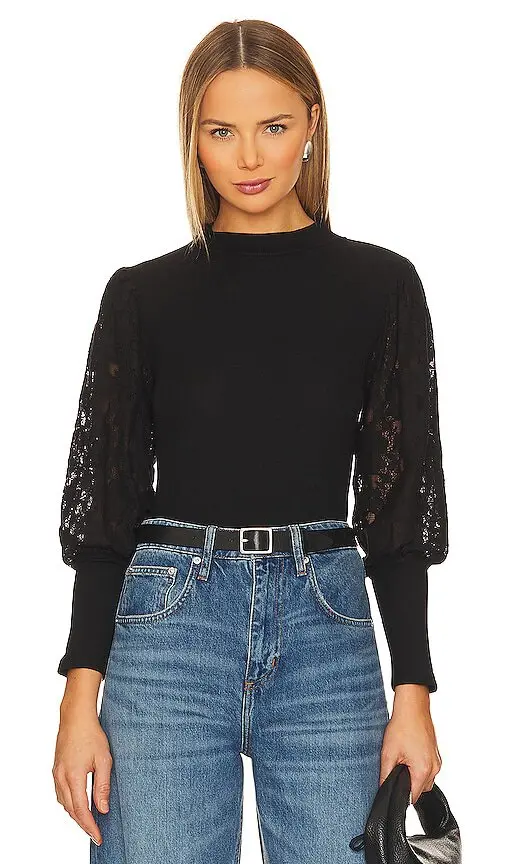 BOBI Lace Long Sleeve Sweater