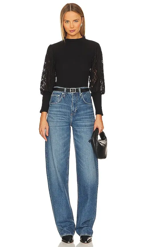 BOBI Lace Long Sleeve Sweater