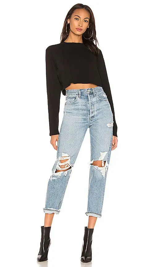 Cotton Citizen Tokyo Crop Shirt - Black