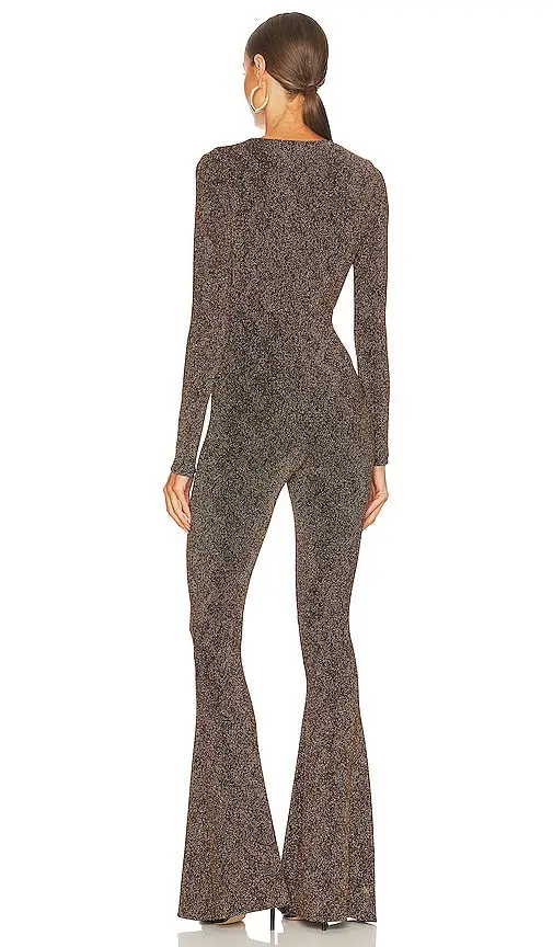 Show Me Your Mumu Martina Metallic Threaded Jumpsuit - Brown