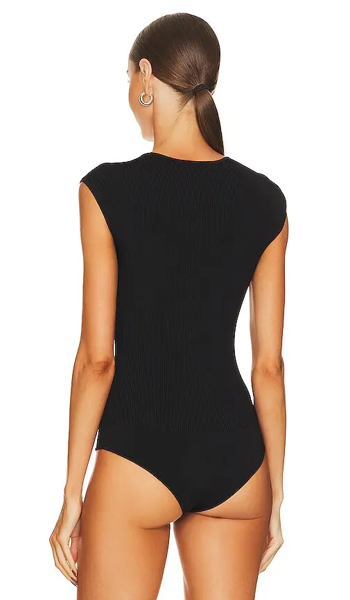 Simkhai Barbara Sweetheart Ribbed Bodysuit - Black