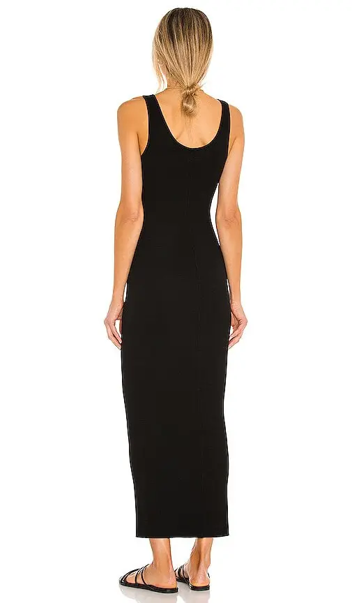 Enza Costa Silk Rib Ankle Length Tank Dress - Black