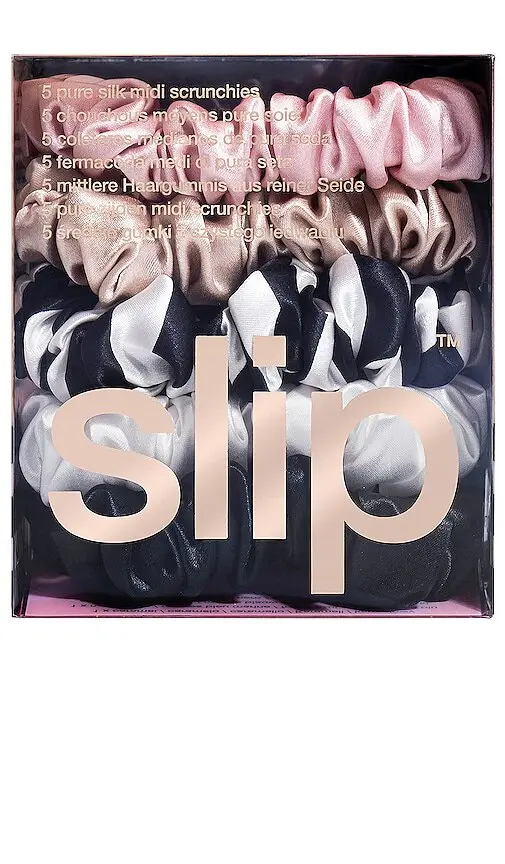 Slip Midi Scrunchies 5 Pack - Na